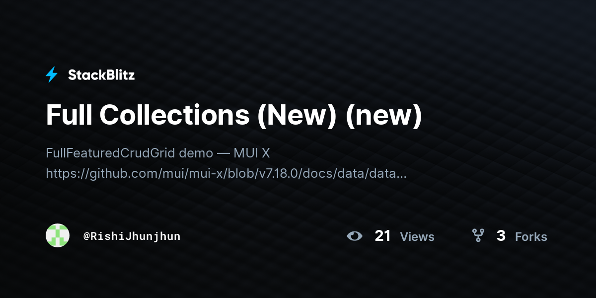 Full Collections (New) (new) - StackBlitz