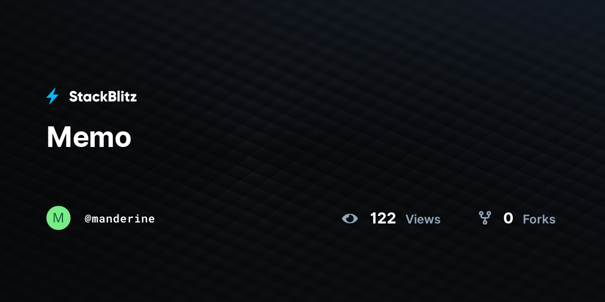 Memo Stackblitz