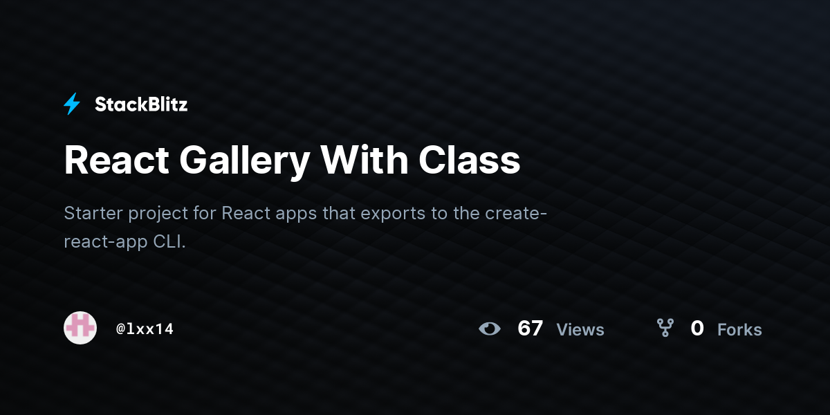 React Gallery With Class - StackBlitz