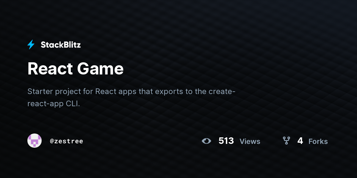 React Game - StackBlitz
