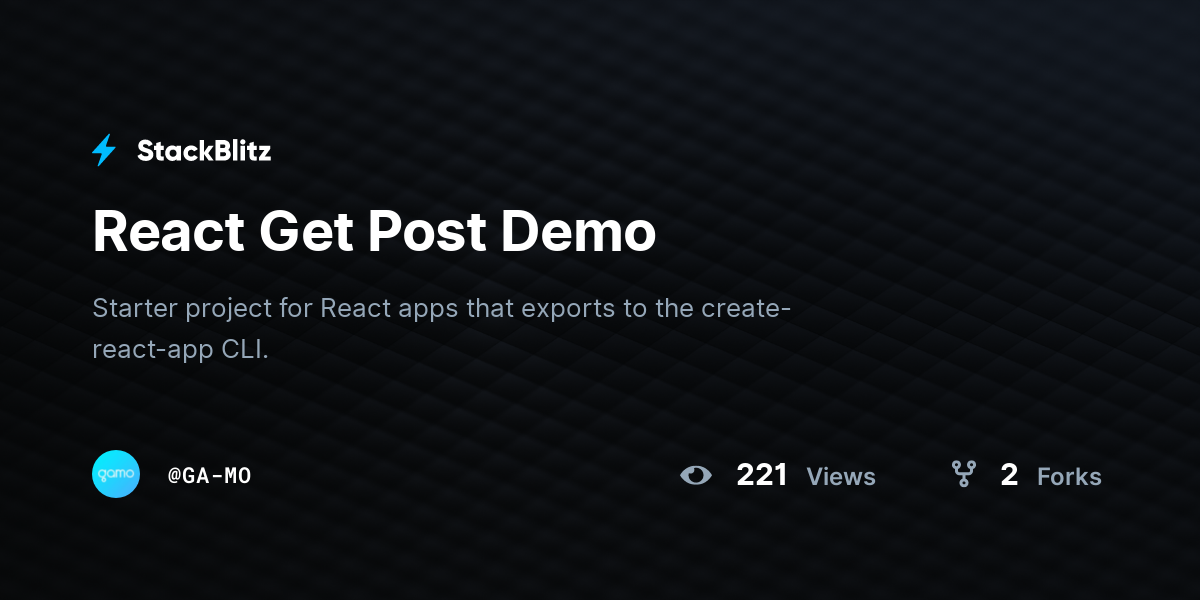 React Get Post Demo - StackBlitz