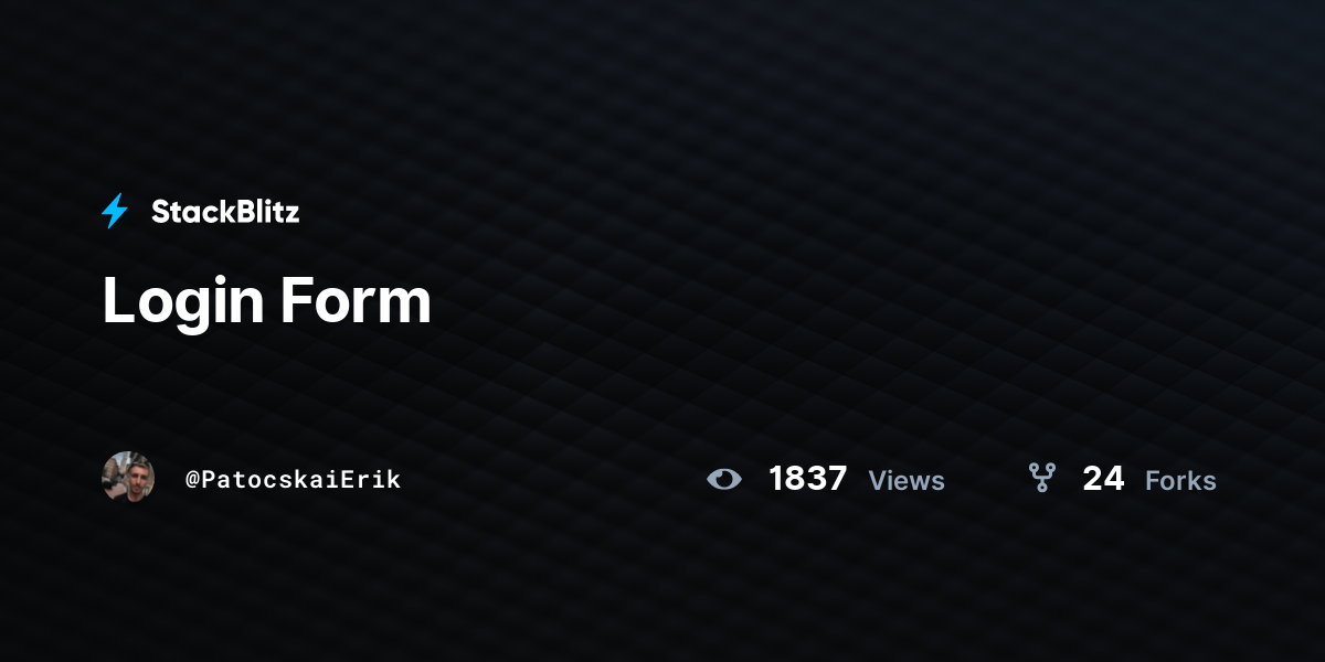 Login Form - StackBlitz