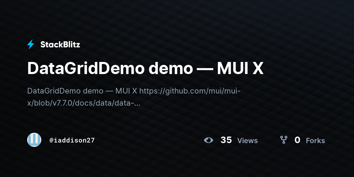 DataGridDemo demo — MUI X - StackBlitz