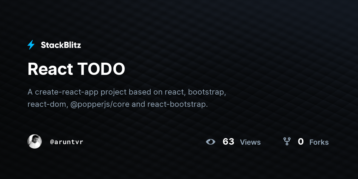 React TODO - StackBlitz