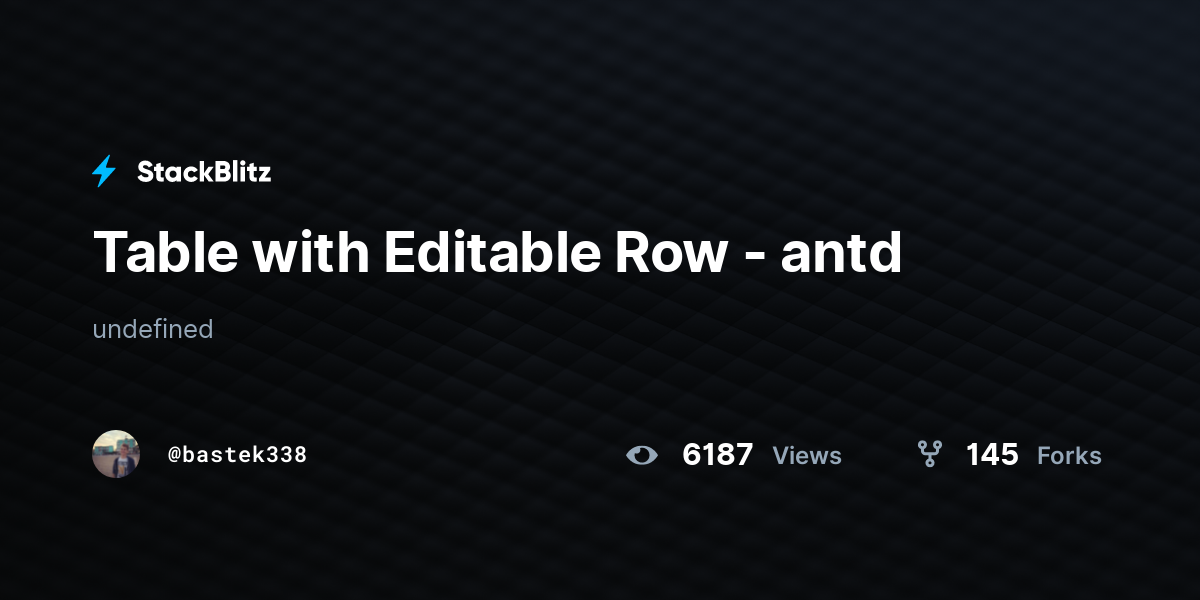 Table with Editable Row - antd - StackBlitz