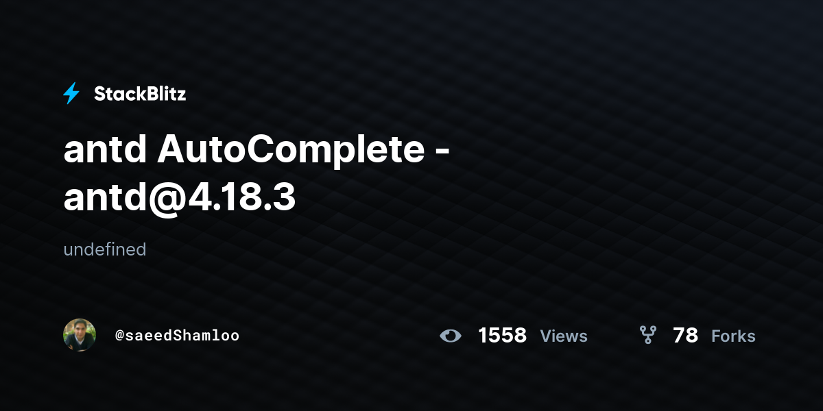antd AutoComplete - antd@4.18.3 - StackBlitz
