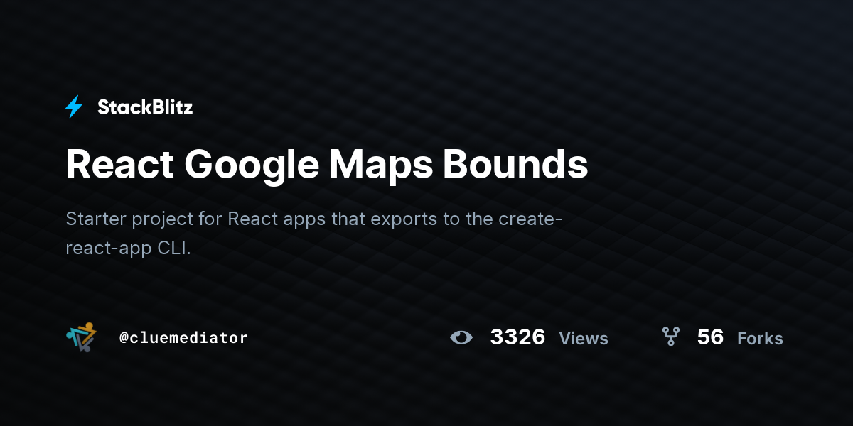 React Google Maps Bounds - StackBlitz