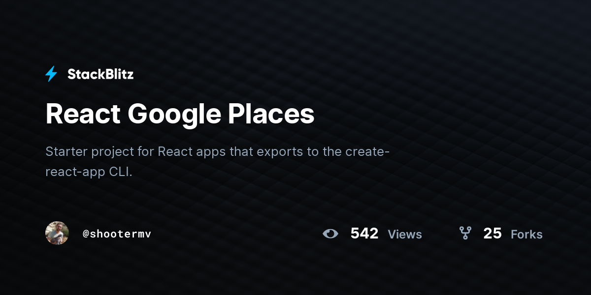 React Google Places - StackBlitz