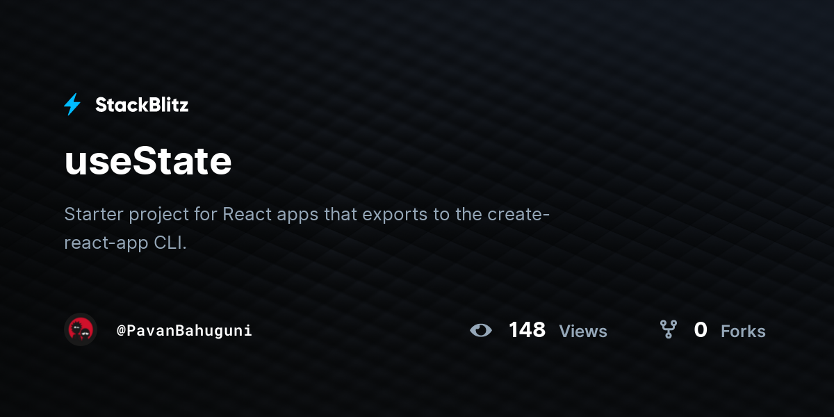 useState - StackBlitz useState - StackBlitz
