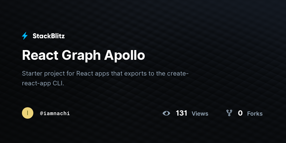 React Graph Apollo - StackBlitz