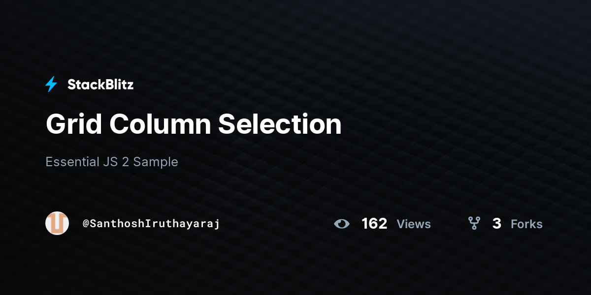 Grid Column Selection - StackBlitz