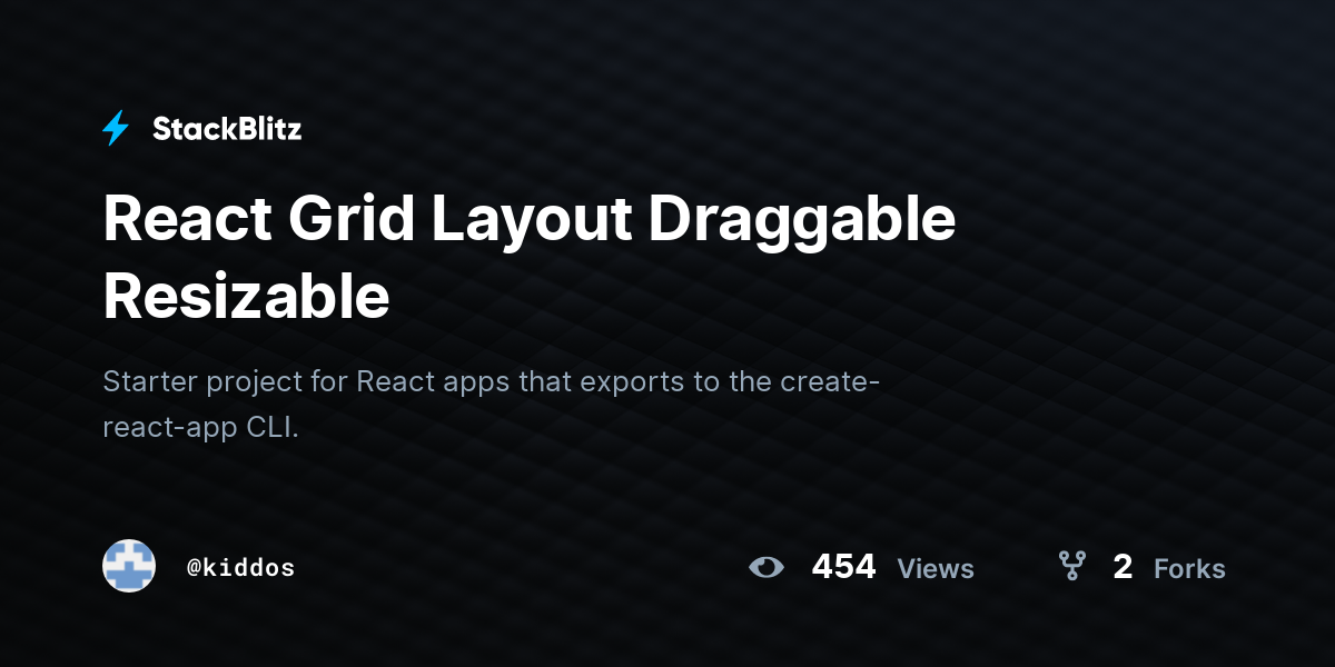React Grid Layout Draggable Resizable - StackBlitz React Grid Layout Draggable Resizable - StackBlitz
