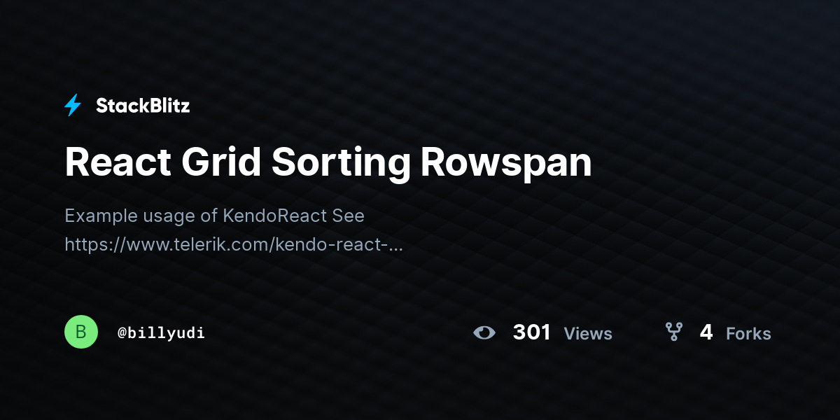 React Grid Sorting Rowspan - StackBlitz