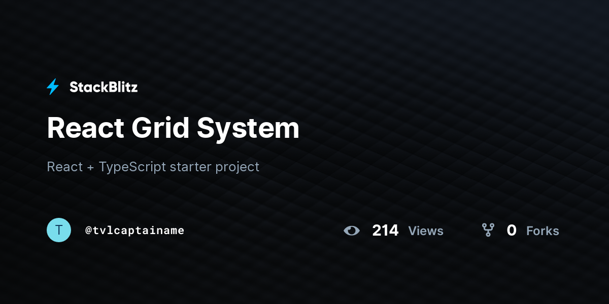 React Grid System - StackBlitz