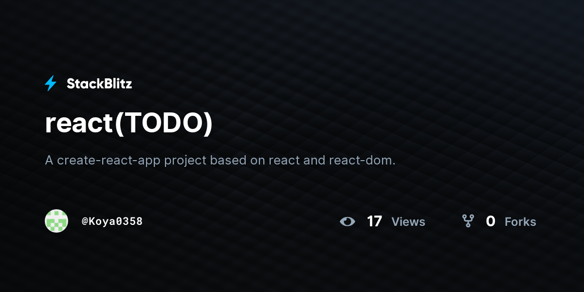 react(TODO) - StackBlitz