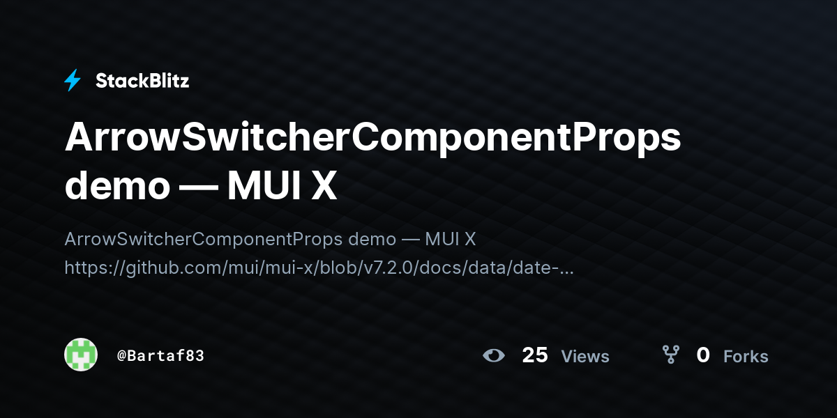 ArrowSwitcherComponentProps demo — MUI X - StackBlitz
