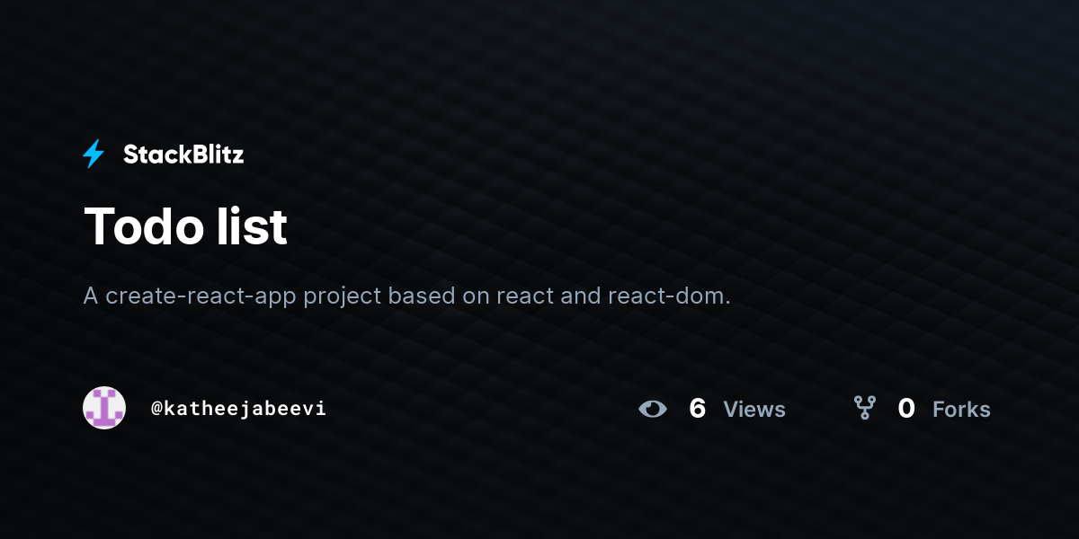 Todo list - StackBlitz