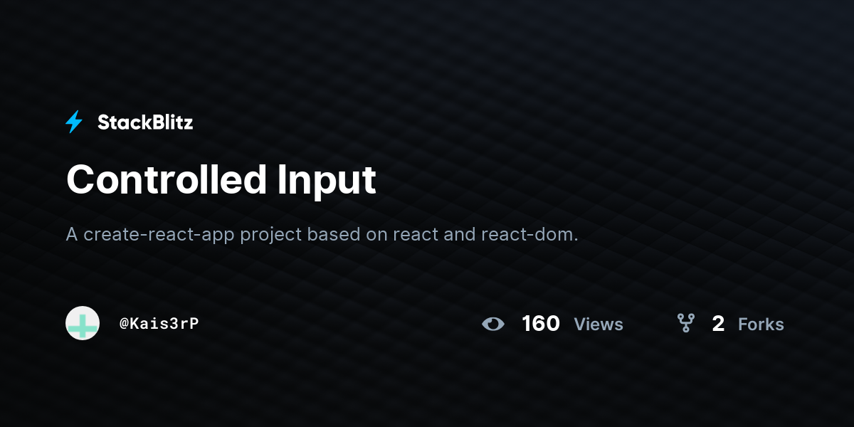 Controlled Input - StackBlitz