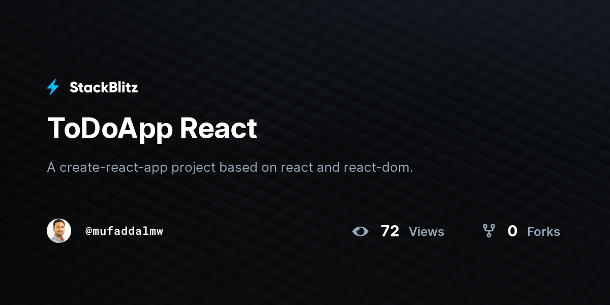 ToDoApp React - StackBlitz