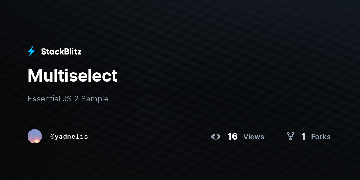 Multiselect Stackblitz