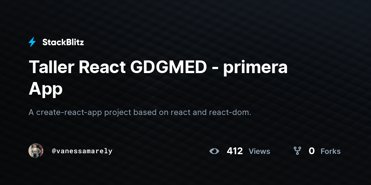 Taller React GDGMED - primera App - StackBlitz