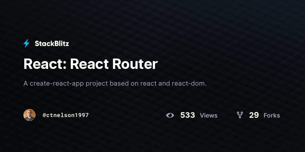 React: React Router - StackBlitz