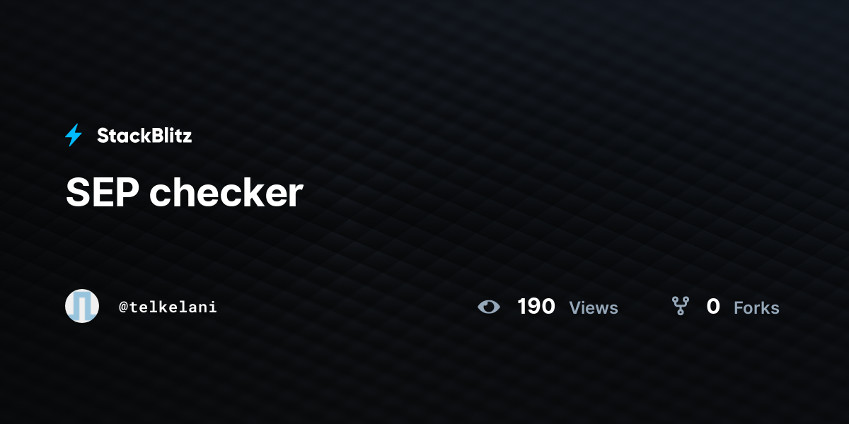 SEP checker - StackBlitz