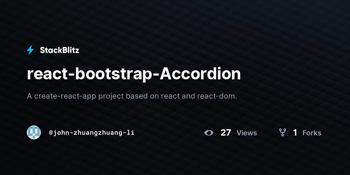 React Bootstrap Accordion Stackblitz