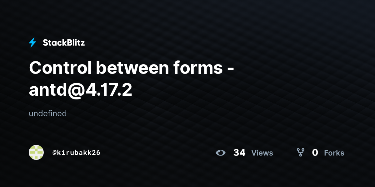 Control between forms - antd@4.17.2 - StackBlitz