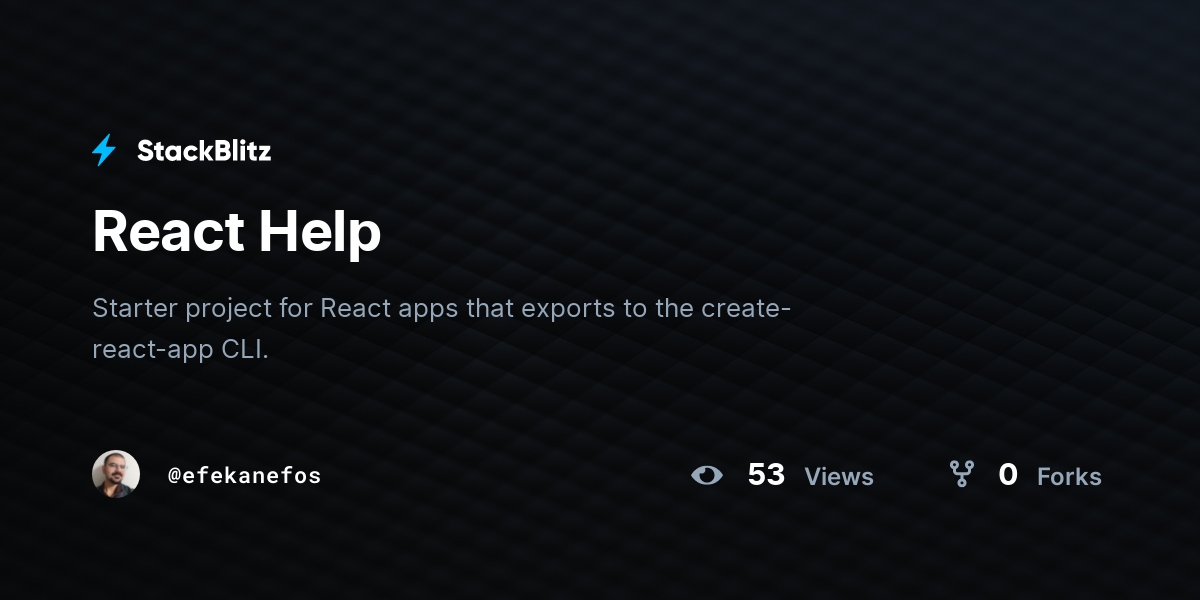 React Help - StackBlitz