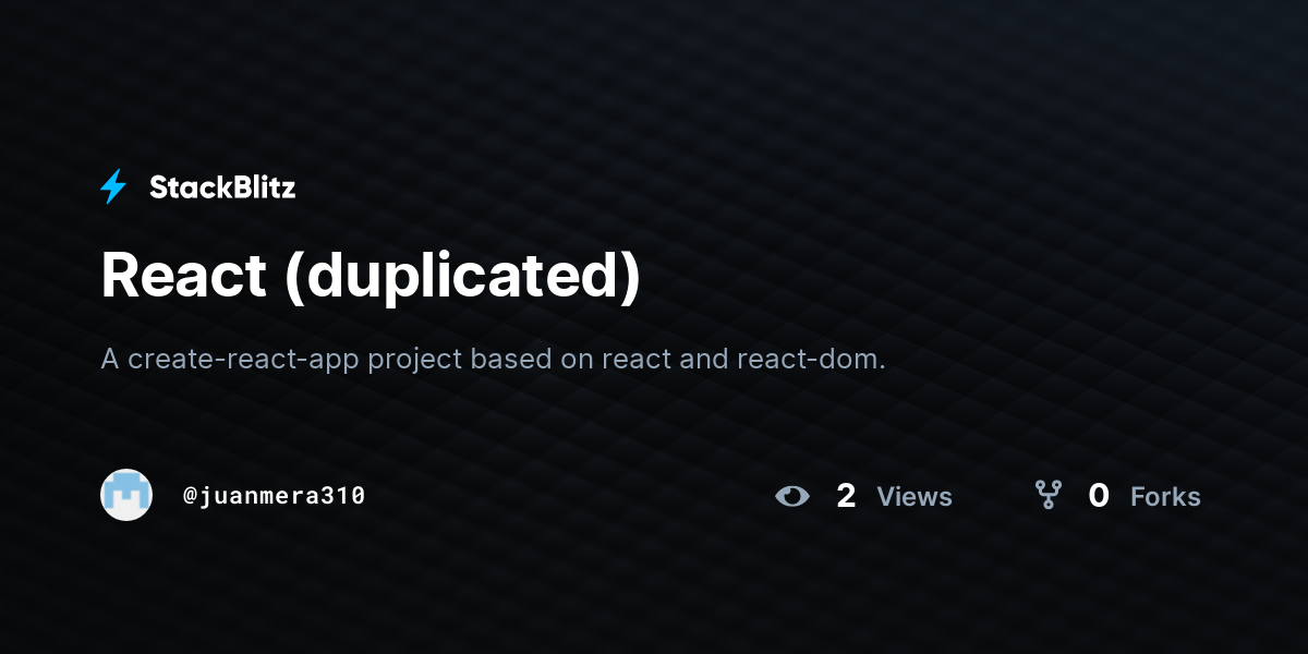 React (duplicated) - StackBlitz