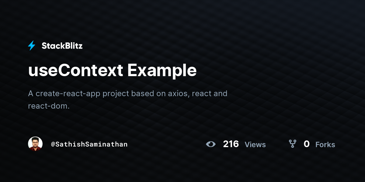 useContext Example - StackBlitz useContext Example - StackBlitz
