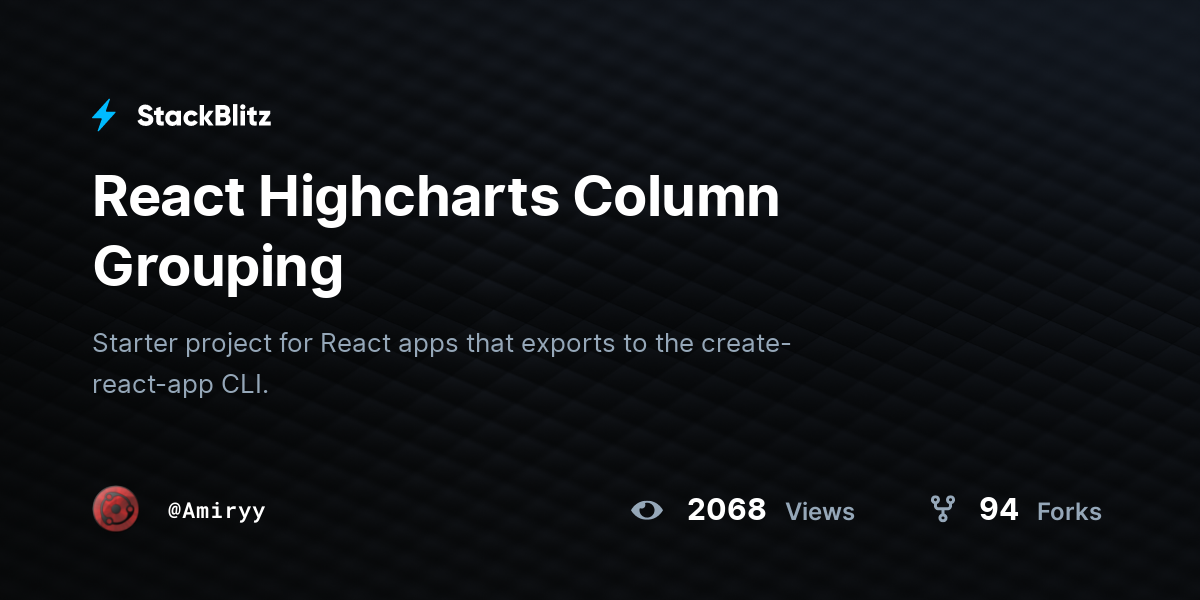 React Highcharts Column Grouping - StackBlitz React Highcharts Column Grouping - StackBlitz