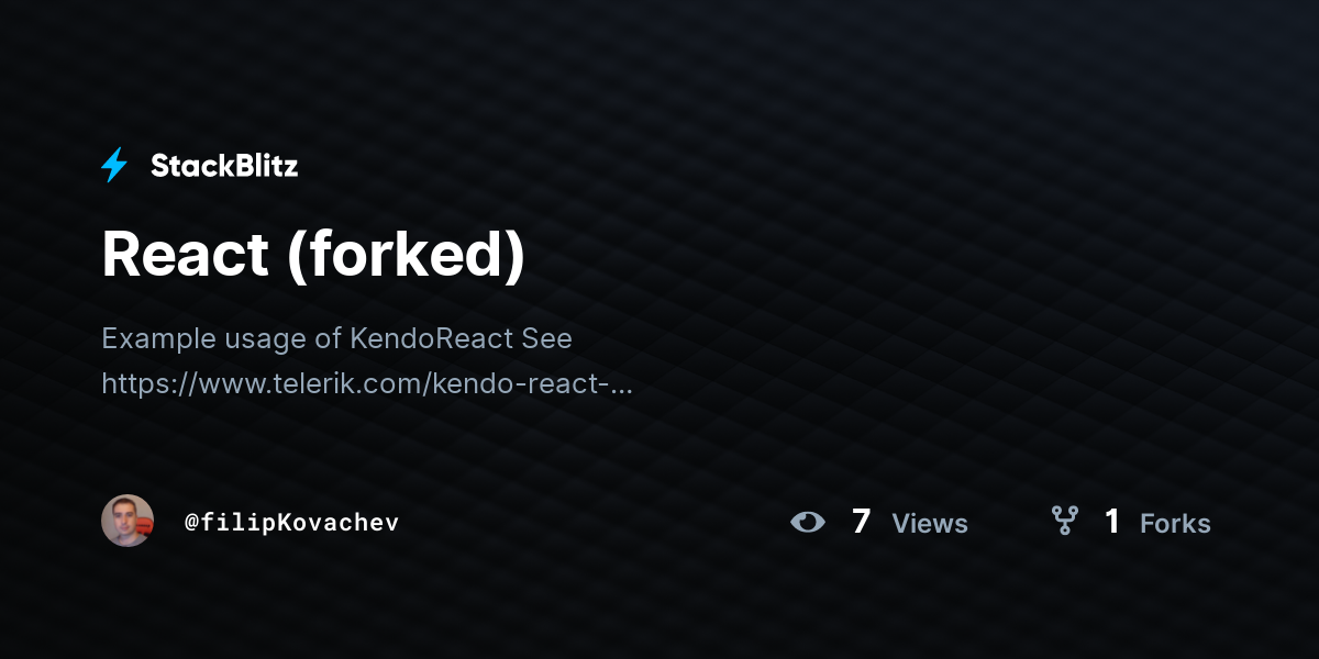 React (forked) - StackBlitz