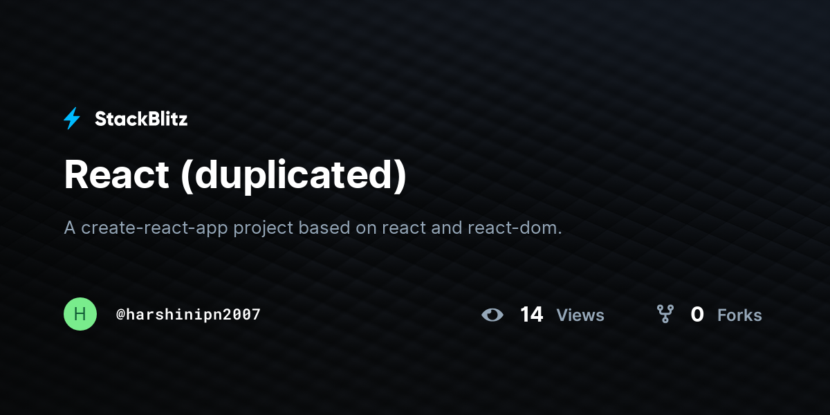 React (duplicated) - StackBlitz