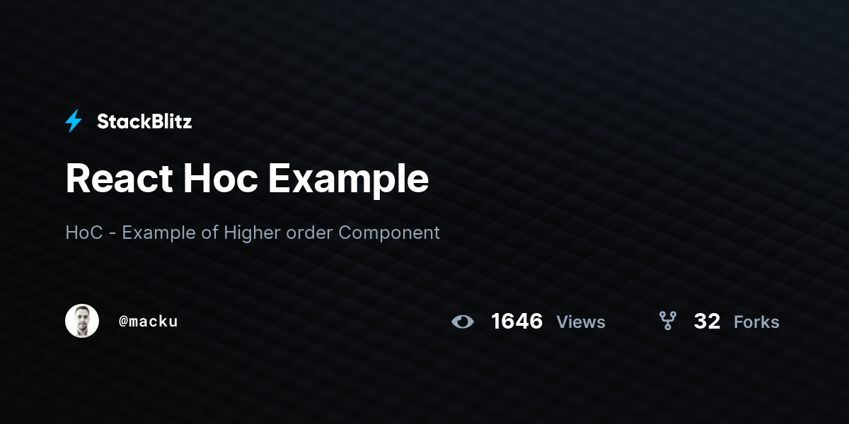 React Hoc Example StackBlitz