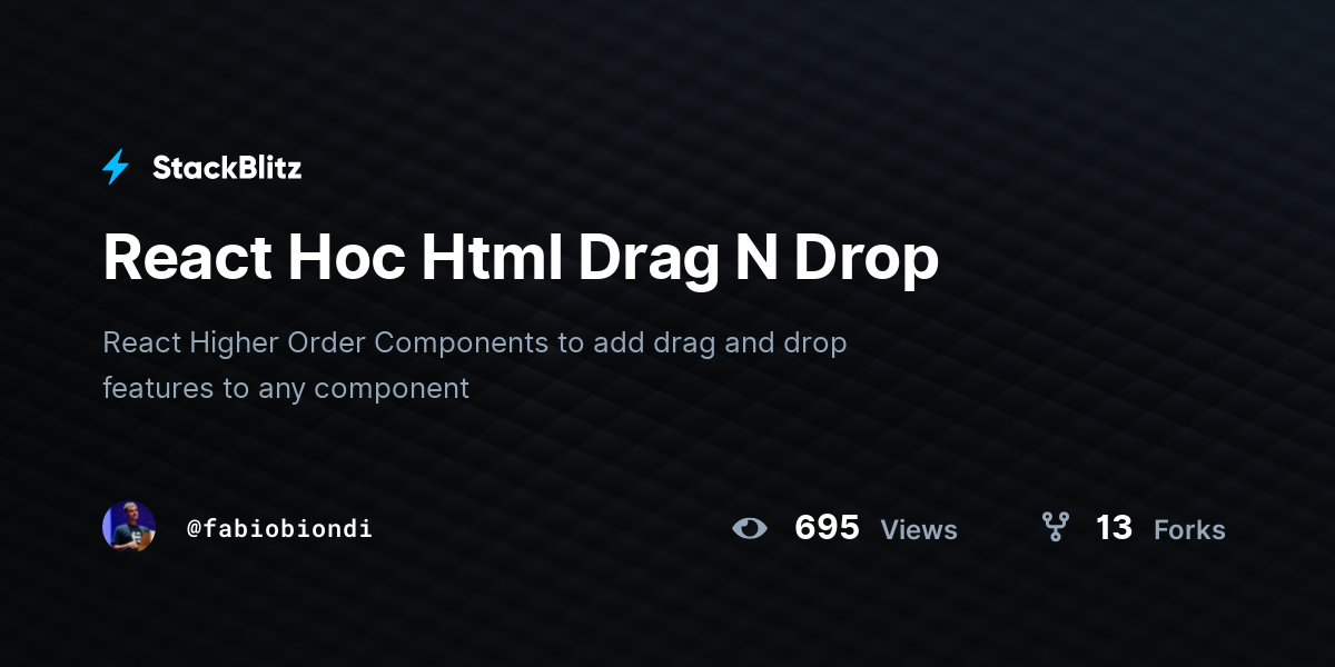 React Hoc Html Drag N Drop - StackBlitz