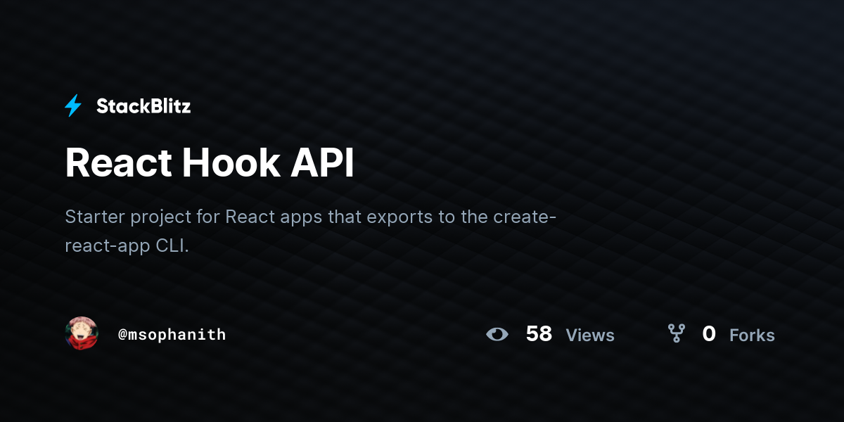 React Hook API - StackBlitz