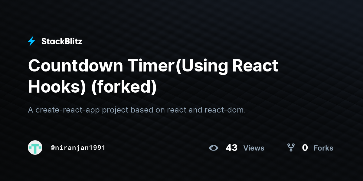 Countdown Timer(Using React Hooks) (forked) - StackBlitz