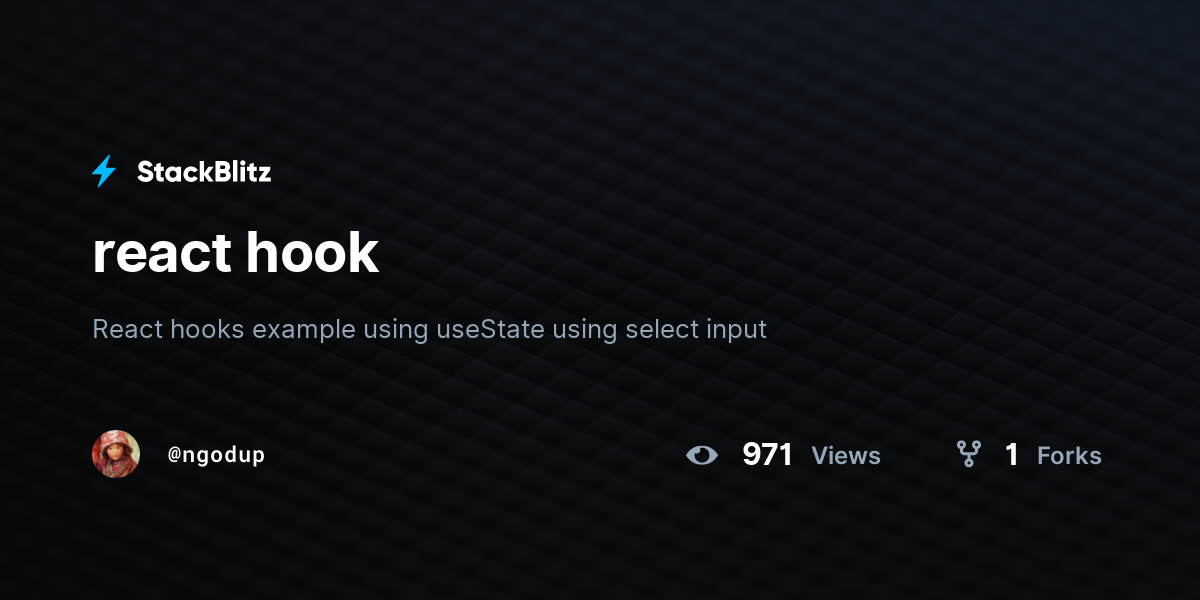 react hook - StackBlitz