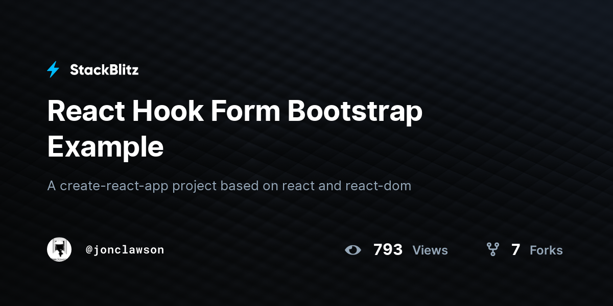 React Hook Form Bootstrap Example - StackBlitz