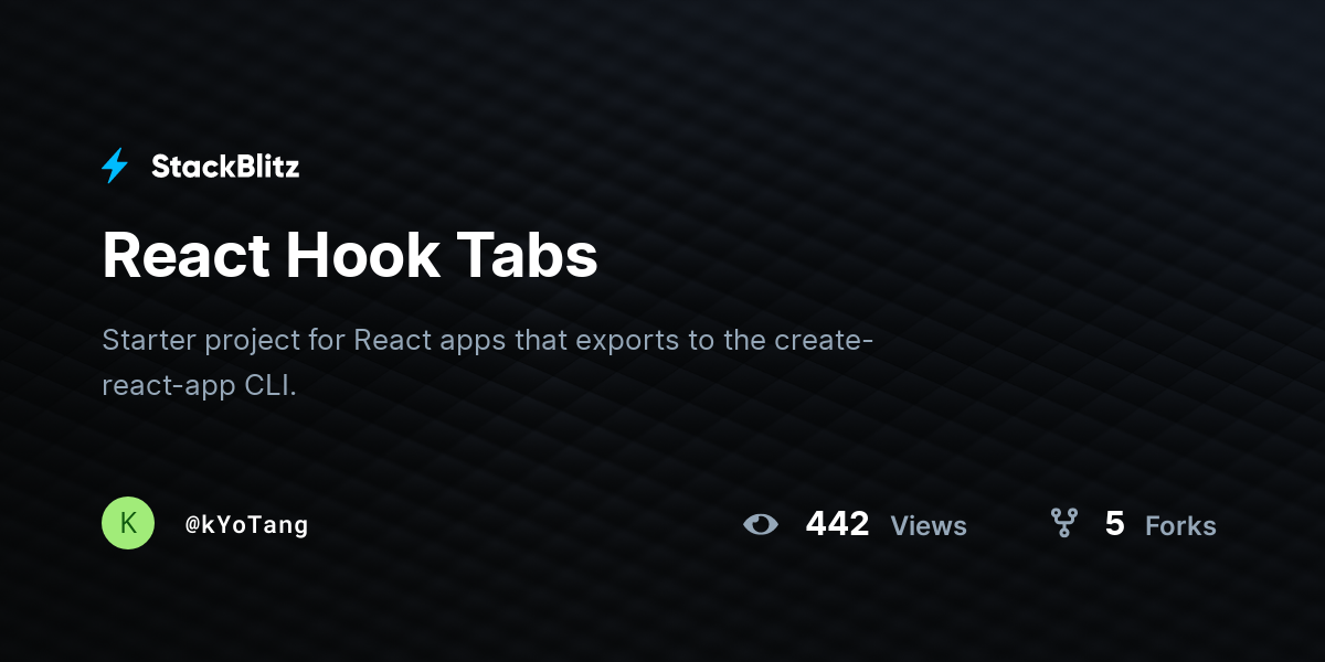 React Hook Tabs - StackBlitz