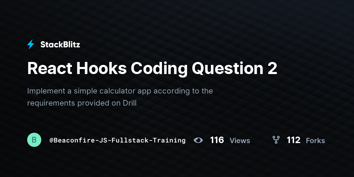 React Hooks Coding Question 2 - StackBlitz