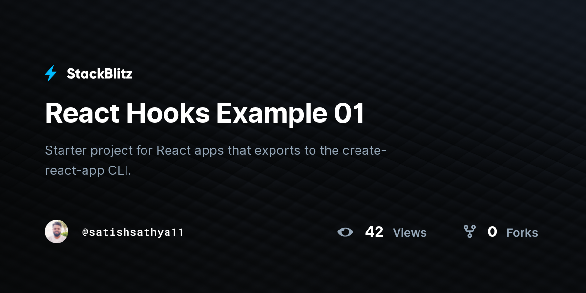 React Hooks Example 01 StackBlitz