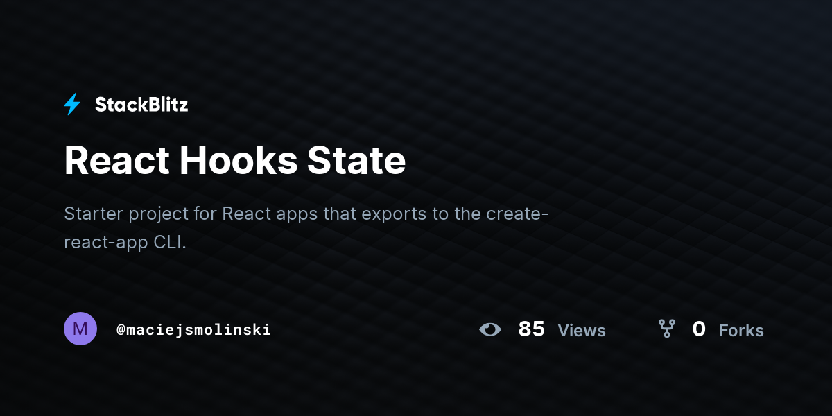 React Hooks State - StackBlitz
