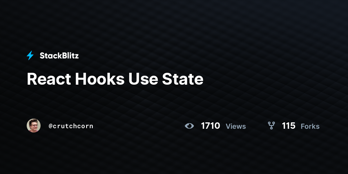 React Hooks Use State Stackblitz 2961