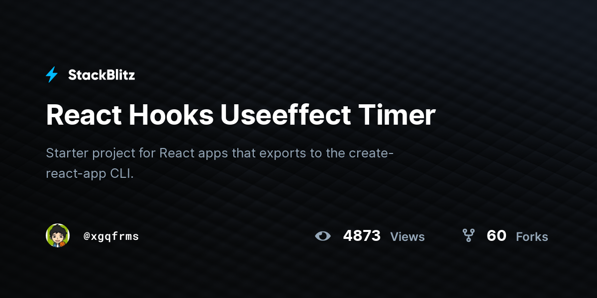 React Hooks Useeffect Timer - StackBlitz