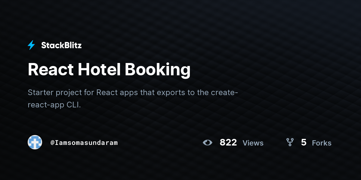 React Hotel Booking - StackBlitz