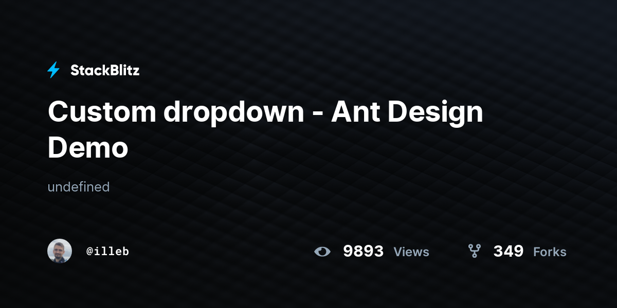 Custom dropdown - Ant Design Demo - StackBlitz