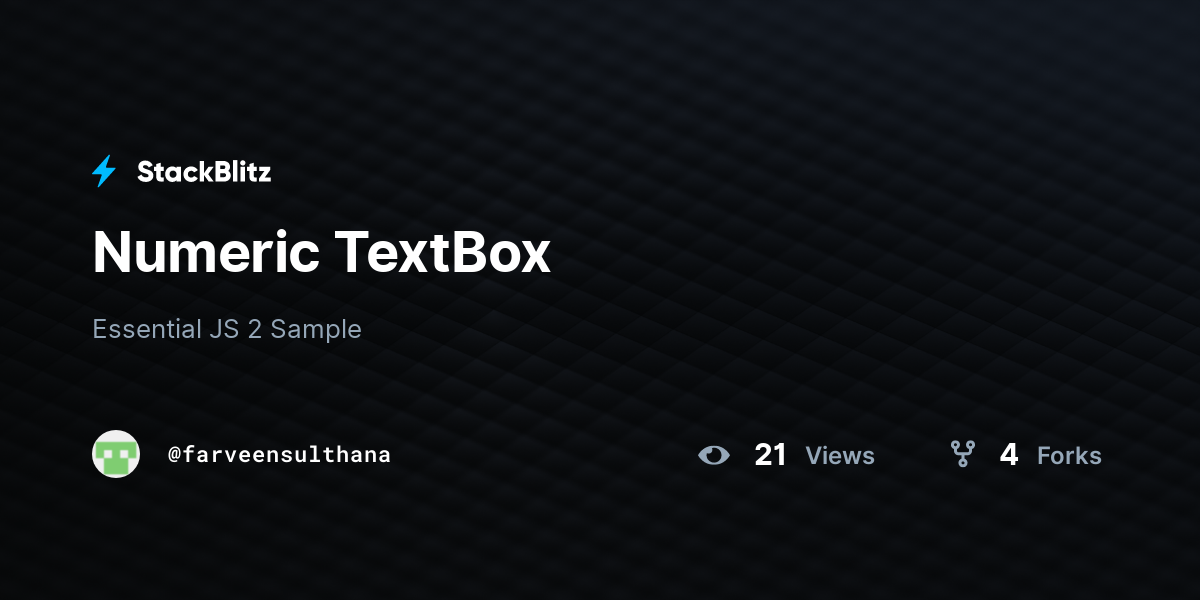 Numeric TextBox - StackBlitz Numeric TextBox - StackBlitz